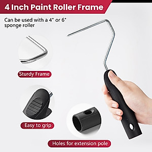 Mister Rui Paint Tray, 12 Pack, 6 Inch Paint Tray with Liners, Paint Roller Tray Kit with 4 Inch Roller Frame, Plastic Paint Tray, Disposable Paint Tray Liners for Home Improvement