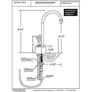 Westbrass CO140-12 Develosah 9" 2-Handle Hot and Cold Water Dispenser Faucet Kit with Filter, Kitchen Sink Strainer & Disposal Trim Set, Oil Rubbed Bronze