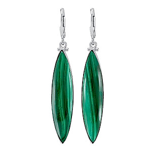925 Sterling Silver Natural Malachite Handmade Drop & Dangle Earrings For Women, Mother's Day Gifts For Mom Wife Sister Her
