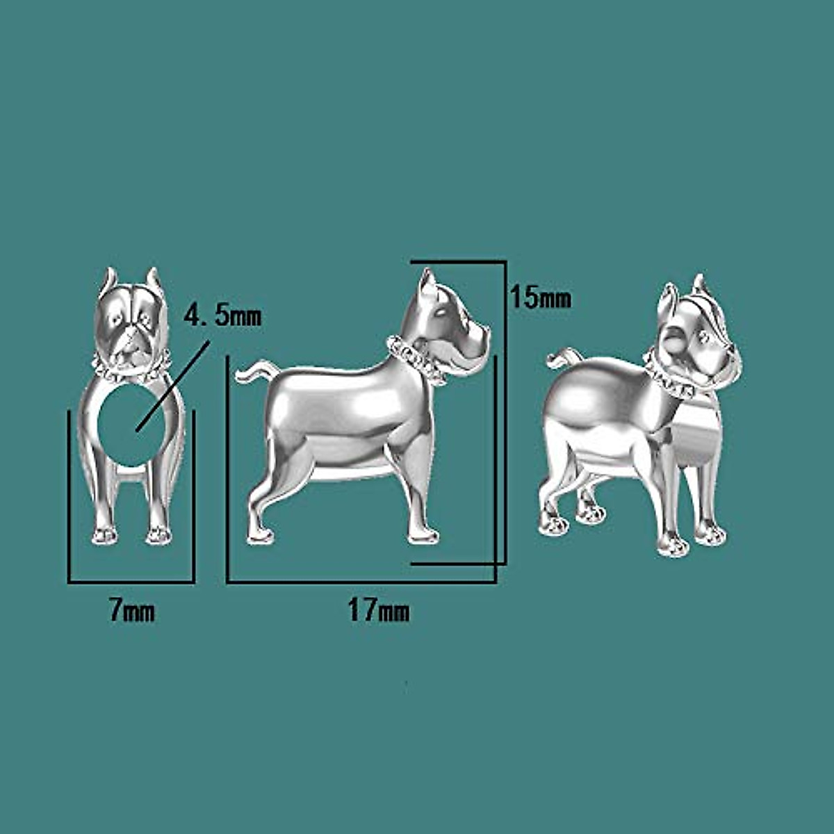 Genuine Bolenvi 925 Sterling Silver Pitbull American Pit Bull Terrier Charm Beads Pendants For Charms Bracelets & Necklace
