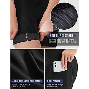 IUGA Padded Bike Shorts Women 4D Breathable Womens Cycling Shorts with Padding Mountain Biking Shorts with Pockets Black