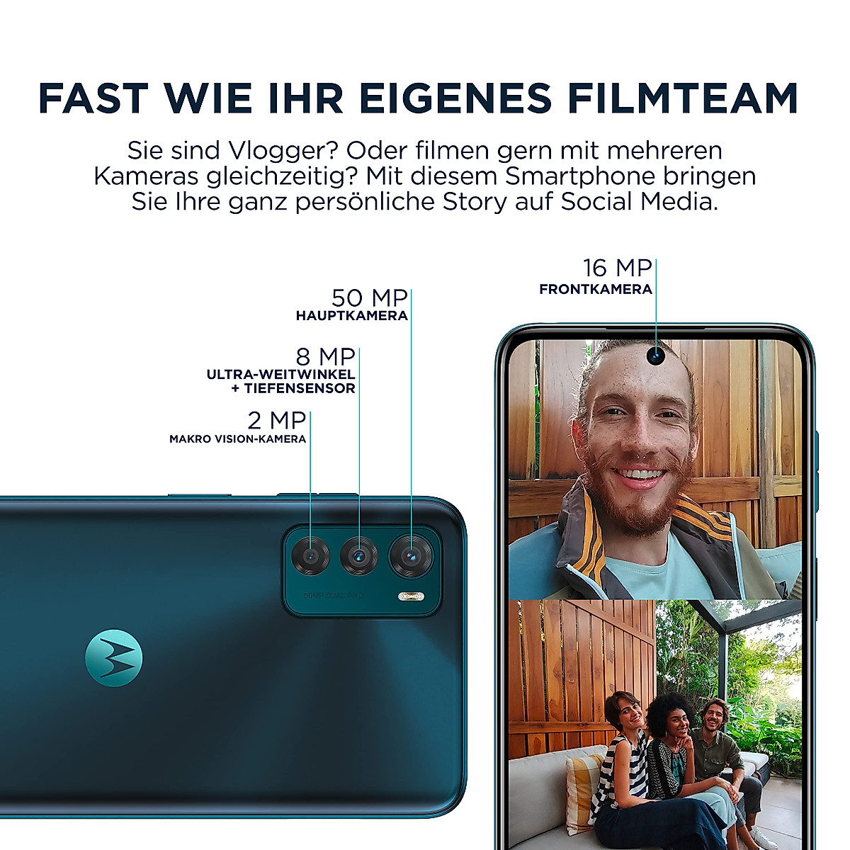 Motorola Moto G42 Dual-SIM 128GB ROM + 4GB RAM (GSM Only | No CDMA) Factory Unlocked 4G/LTE Smartphone (Atlantic Green) - International Version