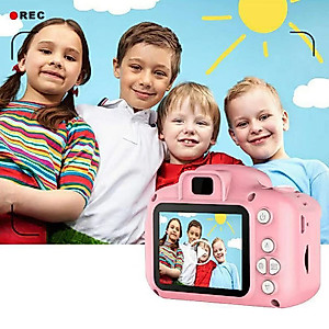Algado Kids Camera for Girls and Boys, Kids Digital Camera for Girls, Toddler Camera Birthday for 3-12 Years Old Boys Girls with 32GB SD Card, Pink