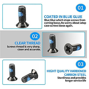 360pcs Blue Nylok Screws Kit 12 Sizes,Laptop Notebook Computer Replacement Assortment, M2 M2.5 M3 for Lenovo Toshiba Gateway Samsung HP IBM Dell Sony Acer Asus SSD Hard Disk SATA M.2 SSD,by Persberg