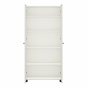 SystemBuild Evolution Kendall Fluted 36" Wide 2 Door Storage Cabinet, White