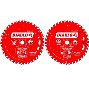 Diablo 6-1/2-Inch x 40-Tooth ATB Precision Finishing Saw Blade Bundle (2-Pack)