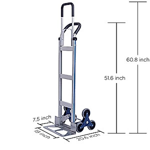 Kweetle Stair Climbing Dolly 2 in 1 Aluminum Hand Truck 800 Lbs Capacity Heavy Duty Stair Climber Dolly with 6 Wheels