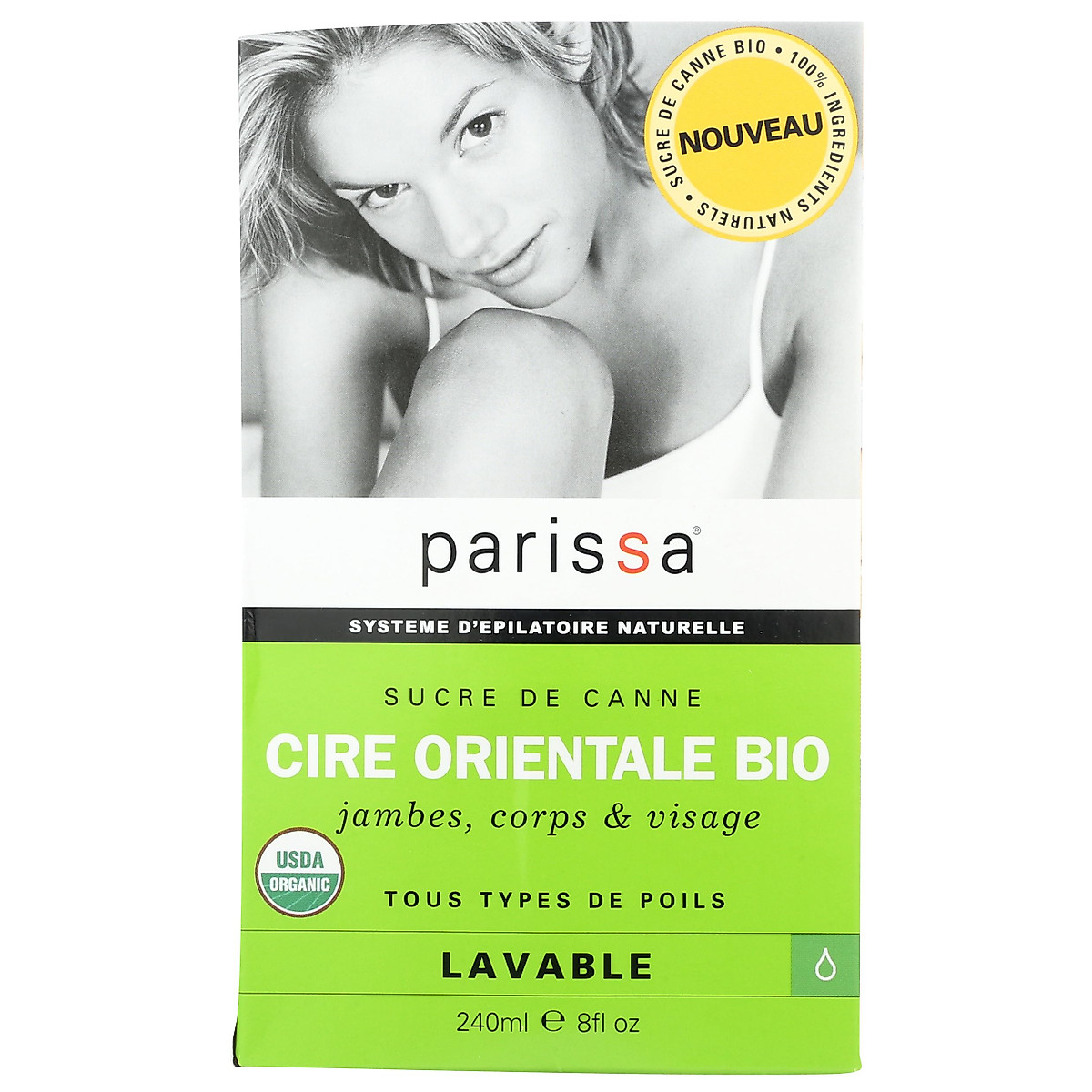 Parissa Natural Hair Removal Organic Wax, Cane Sugar, 8 Oz