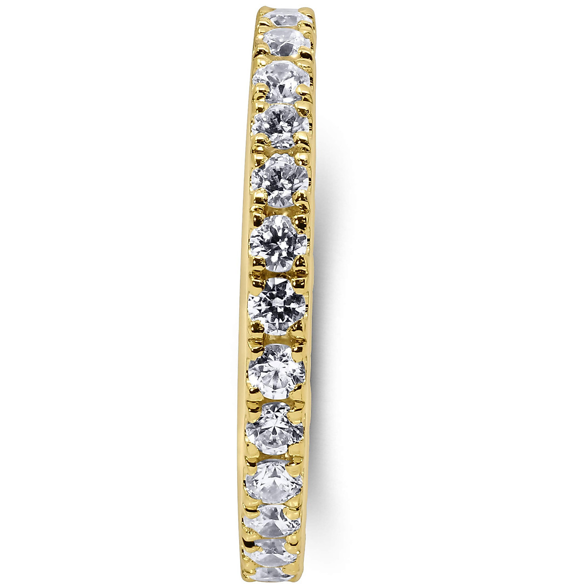 ORO LEONI 925 Sterling Silver Cz Eternity Band Ring - 14k Silver, Yellow And Rose Gold Plated (Yellow Gold, 6)