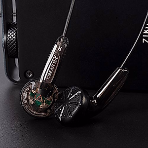 Kinboofi KBEAR Stellar Lightweight Stereo Earbud Headphones, Classic Style Earbud Black Earphone Wired Headset (Clear Black NO Mic)…