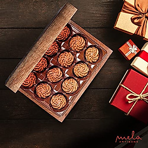 Mela Artisans Decorative Storage Box with Hinged Lid - Medium Polish, Large | 9” x 6” x 3.5” | Rustic Trellis Design | Mango Wood Crafted | Ideal for Keepsakes, Trinkets, Jewelry and Other Stash