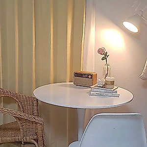 Roomnhome Self-Assembly ∅39'' Round Table, Sturdy décor Table with a Combination of Iron Frame and 0.7'' Thickness MDF + scatchproof HPL top, Home and Kitchen White Round Table