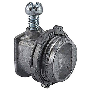 Halex – 3/8 Inch Flexible Metal Conduit (FMC) AC (BX) Connectors– 05803B – 100 Per Pack – Silver