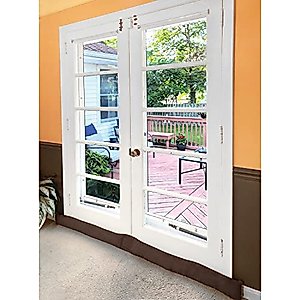 Home District French Door Draft Stopper - Weighted Under Door Draft Blocker, Apartment Noise Blocker, Window Draft Dodger, Winter Door Insulation Strip - 72 Inches Long - Chocolate Brown