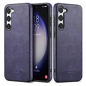 Casus Designed for Samsung Galaxy S23 Case Vegan Leather Slim Classic Luxury Elegant Thin Protective Cover (2023) 6.1" - Purple