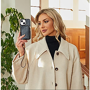 ZVE for iPhone 14 Plus Crossbody Wallet Case for Magsafe, Magnetic Phone Case with RFID Blocking Card Holder Wrist Strap for Women, Zipper Leather Cover for iPhone 14 Plus, 6.7"-Black