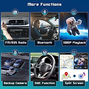 2+64GB Android 13 Double Din Car Stereo Wireless Apple Carplay Android Auto 9 Inch Bluetooth Touchscreen Car Radio in Dash GPS Navigation HiFi WiFi FM Mic Backup Camera