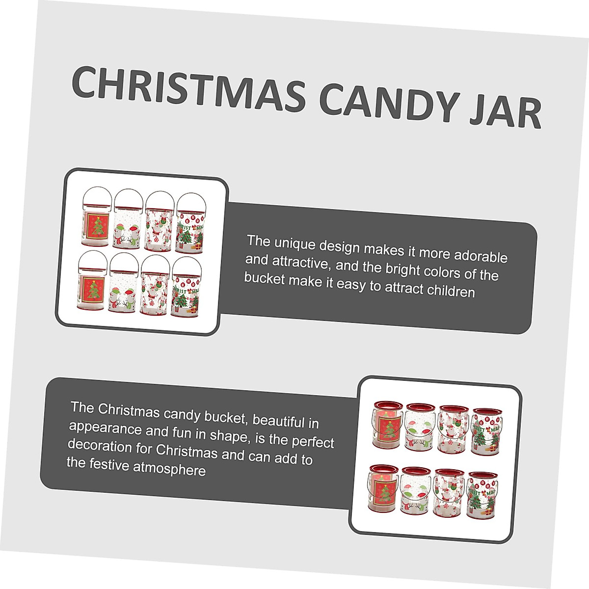 NOLITOY 8pcs Portable Cylinder Cookie Boxes Plastic Cookie Jar Sealed Containers for Food Pantry Sugar Jars Christmas Biscuit Tins Tinplate Lid Canister for Candy Mini Pvc