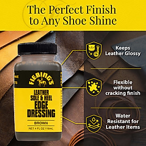 Fiebing's Leather Sole & Heel Edge Dressing, Black/Brown 2-Pack - Color Coats Leather Shoe Edges - 4 oz