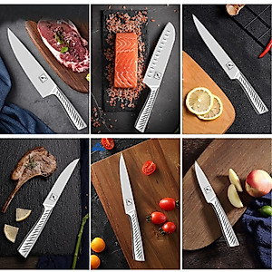 imarku Knife Set,14-Piece Knife Sets for kitchen with block,Premium One-Piece Kitchen Knife Set with Sharpener,High Carbon Stainless Steel Knives Set for Kitchen,Dishwasher Safe,Black