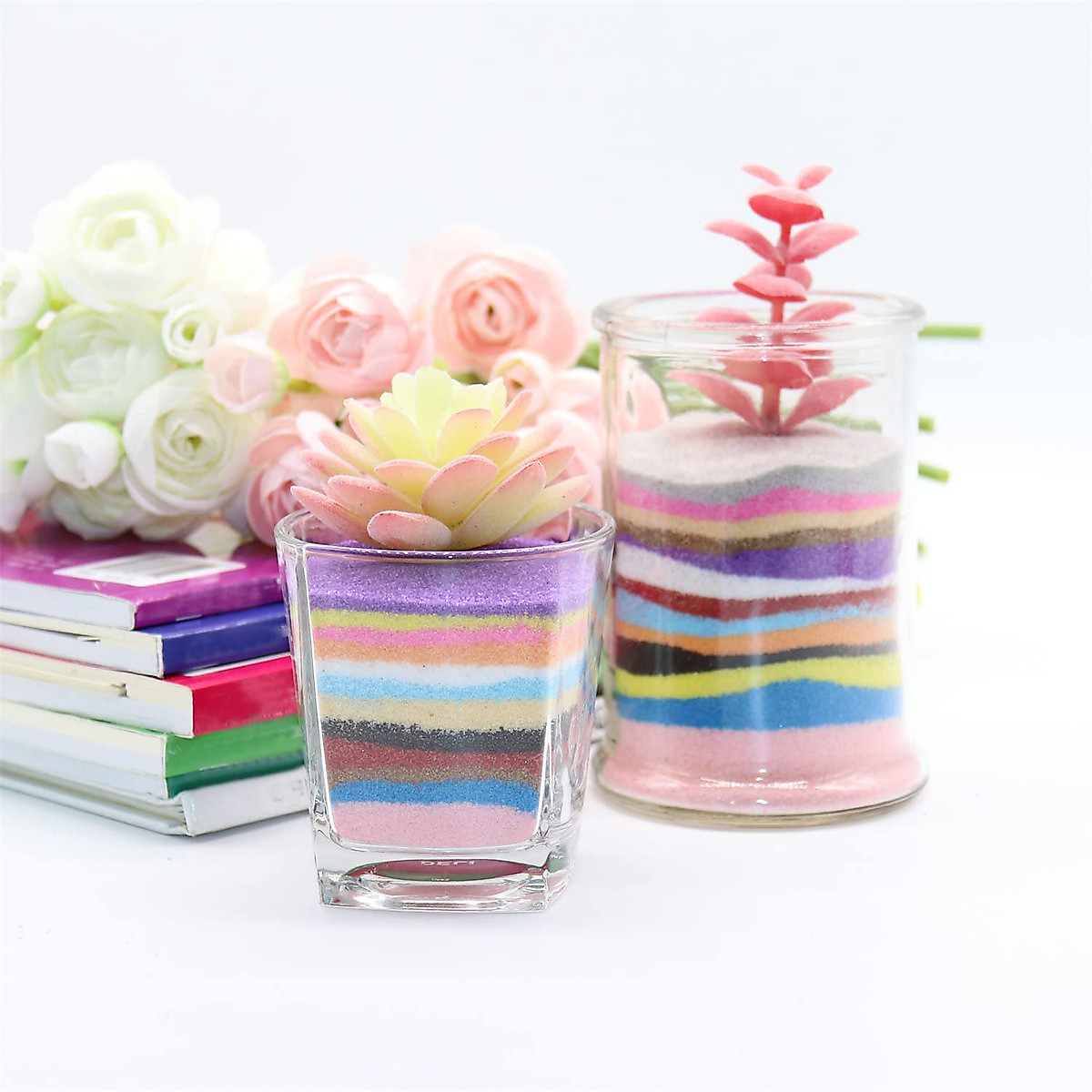 Colorful Sand Art Sand, 7.5 Pounds of Colored Sand, 6 Jars (1.25 lb. each) Non-Toxic Arts and Crafts Sand for Children’s Projects, Wedding Unity Ceremony, Baby Showers, Sand Art Bottles, DIY Drawing