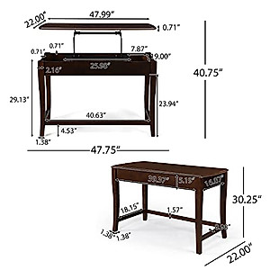 Christopher Knight Home Janice Transitional Lift-Top Standing Desk, Dark Walnut
