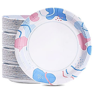 Tyzarglef 150 Count Paper Plates 9 inch Bulk Printed Disposable Dinner Plates Heavy Duty Soak-proof for Everyday Use and All Occasions