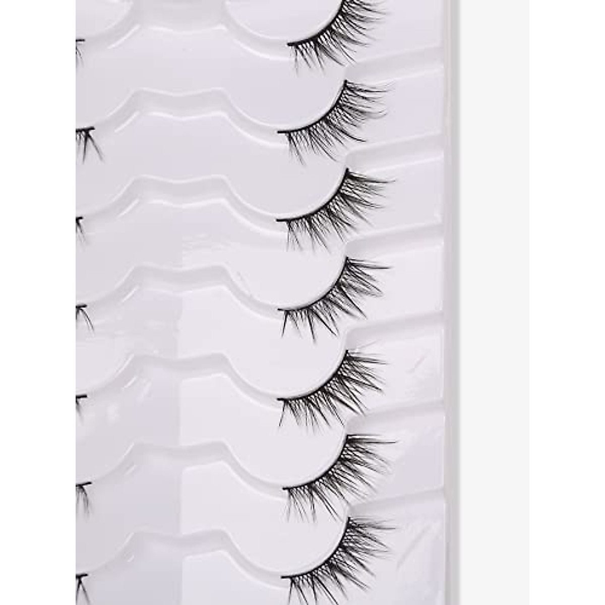 GMAGICTOBO Natural Half Lashes Short False Eyelashes Wispy Lashes Pack Cat Eye 3D Faux Mink Lashes 7 Pairs Multipack