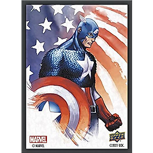 Upper Deck Marvel Captain America Sleeves (67 mm x 92 mm) 65 Matte Sleeves, Multicolor