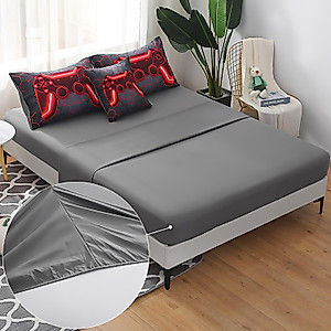 JQinHome Full Gamer Comforter Set for Boys Girls Kids,6 Piece Bed in A Bag 3D Video Game Bedding -All Season Soft Microfiber Down Alternative Comforter Gamer Bedding Sets with Sheets （Red）