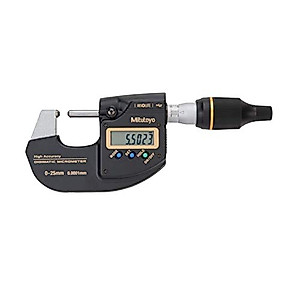 Mitutoyo 293-100-10 Sub-Micron Digimatic Micrometer, 0-25mm Range, 0.0001mm/0.0005mm Resolution