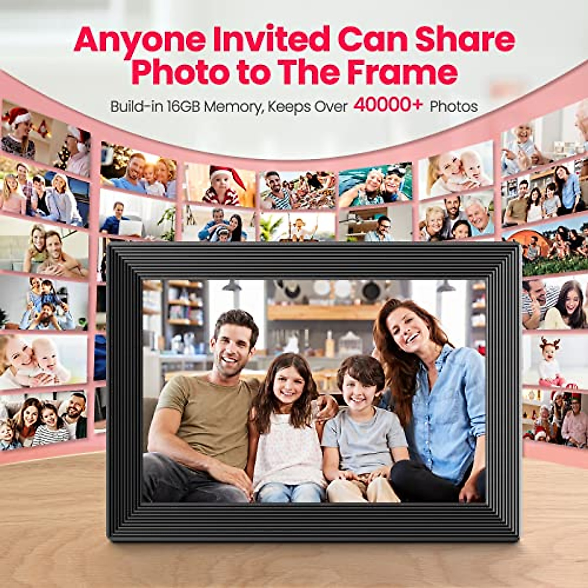 Frameo 10.1 Inch WiFi Digital Picture Frame, Digital Photo Frame with 16GB Storage and USB/TF Memory Card Soles, Free Storage, IPS HD Touch Screen - Gift Guide for Mother's Day