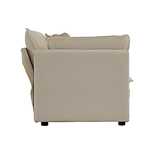 Tmsan 41.4" Chenille Oversized Accent Chair, Comfy Single Sofa Cloud Couch Chair Modern Luxury Arm Chair with Pillow for Living Room Bedroom Apartment Office, Light Coffee