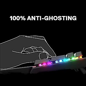 SteelSeries Apex 5 - Hybrid Mechanical Gaming Keyboard - Per-Key RGB Illumination - Oled Smart display - English (QWERTY) Layout PC