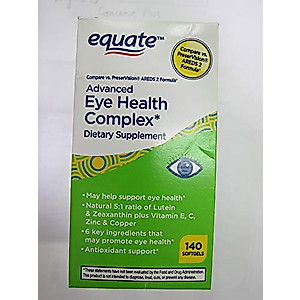 Equate Advanced Eye Health Complex, 140 Softgels (Pack of 2)