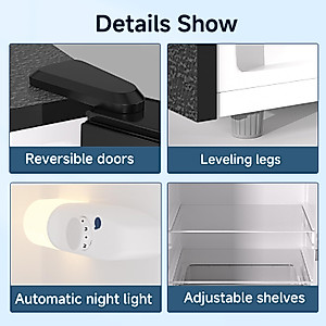 BANGSON 7.1 Cu.Ft Refrigerator with Freezer, Apartment Size Fridge with Bottom Freezer, Large Capacity, Energy Saving, Adjustable Thermostat, Low Noise, Black