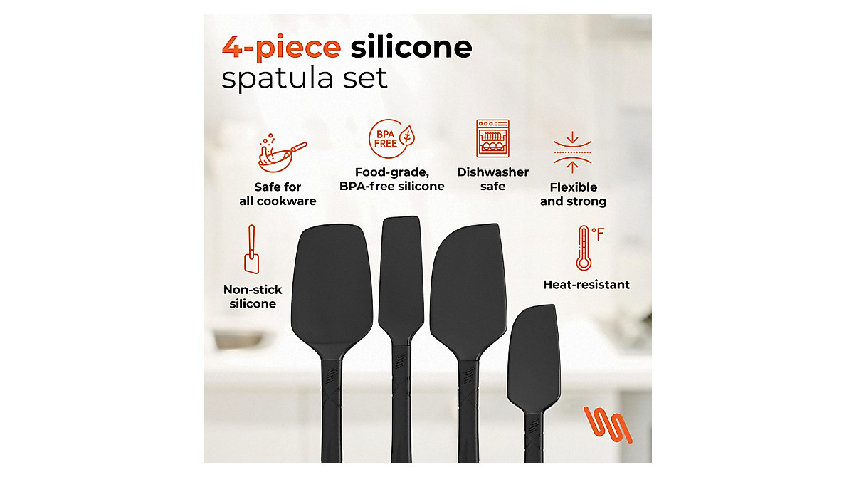 M KITCHEN Silicone Spatula Set - Heat Resistant Nonstick Kitchen Utensils