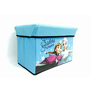 Disney Princess Elsa Anna & Olaf Foldable Storage Box & Stool (BLUE)