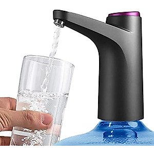 5 Gallon Water Dispenser with Double Button Pump, USB Charging & Large Capacity, Portable Drinking Pump for Universal Bottles (2-5 Gallon)