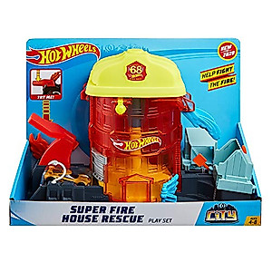 Hot Wheels City Super City Fire House Rescue Play Set Themed Play Set Connection System Ages 3 Years to 8