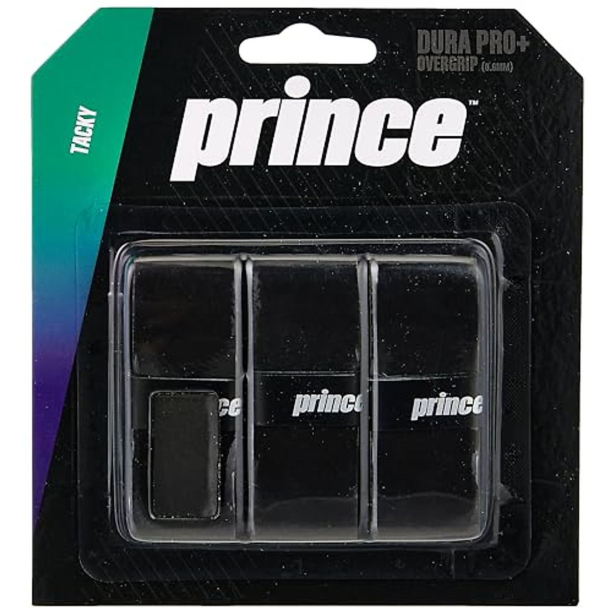 Prince Overgrip Dura Pro Plus Set of 3 Grips, Overgrip Dura Pro Plus 3er, Black, Standard