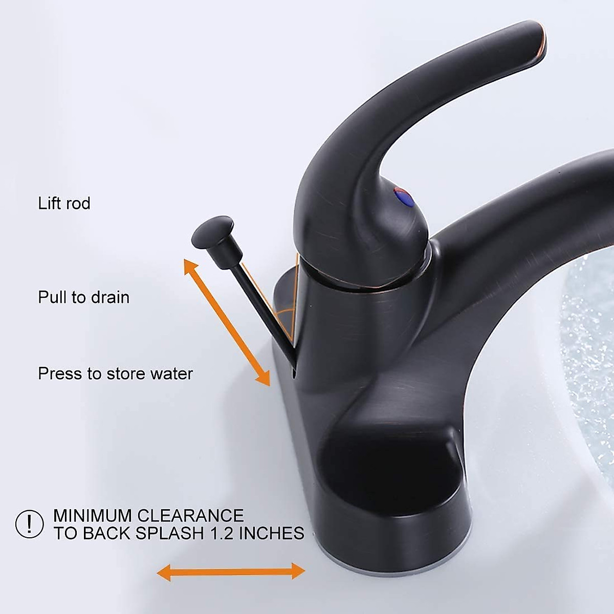 WOWOW Single Handle Commercial Bathroom Faucet Oiled Rubbed Bronze 4 inch Centerset Bathroom Basin Sink Faucets One Handle Vanity Faucets Basin Mixer Tap with Lift Rod Drain Assembly