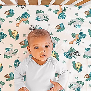 The Peanutshell Crib Bedding Set, Safari Animals, 3 Piece Crib Set