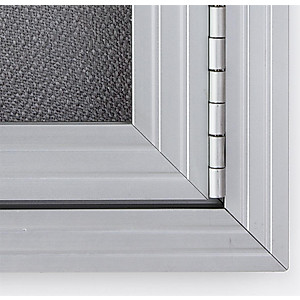 72 x 36 Inch Fabric Tack Board, 3 Locking Swing-Open Doors, 6 x 3 Foot Enclosed Bulletin Board for Wall Mount, Hardware Included - Silver Aluminum Frame with Light Gray Fabric