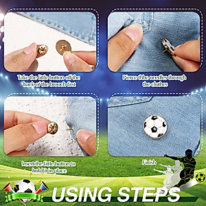 Soccer Lapel Pin Soccer Sports Lover Pins Soccer Ball Cartoon Round Metal Pins Football Hat Shirt Pin Tie Tack Pinback Men Women Brooches Sports Accessories Charm Decoration (48 Pcs)