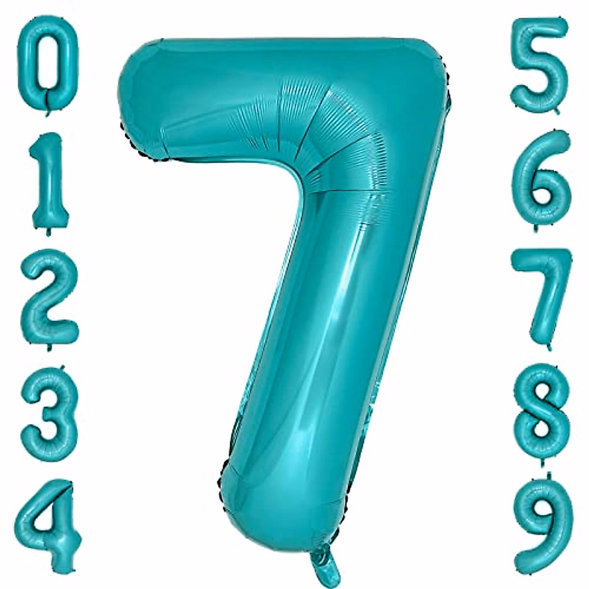 Teal Number 7 Balloons 40 Inch Large Turquoise Blue Foil Balloons for Womens Teal Birthday Decorations Little Mermaid 7th Birthday Party Aqua Number Balloon 7
