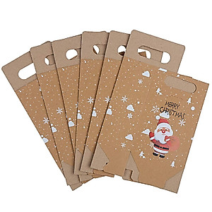 CCINEE Christmas Treat Bags, 24pcs Kraft Paper Gift Bags for Christmas Party Gift Packing Supply