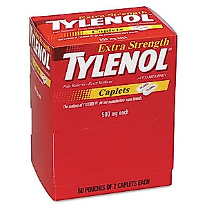 Tylenol Extra Strength Caplets - 100 ct, Pack of 5