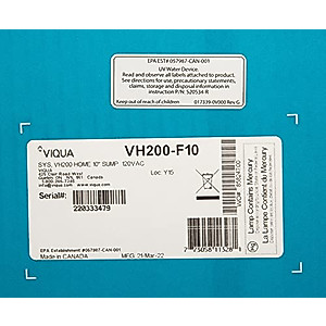 VIQUA VH200-F10 Home Stainless Steel Ultraviolet Water System with Integrated Pre Filter System - 9 GPM 35W