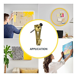 OOK 50615 Professional Picture Hangers, Art Hangers, Padded, Brass, Reusable Picture Hooks, 20lb (15 set)